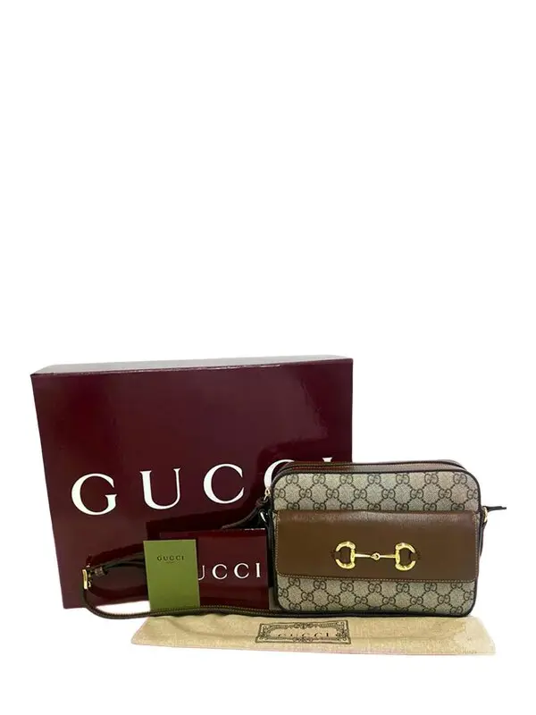 Gucci 2000-2015 Small Gg Supreme Horsebit 1955 Crossbody Bag - Neutrals