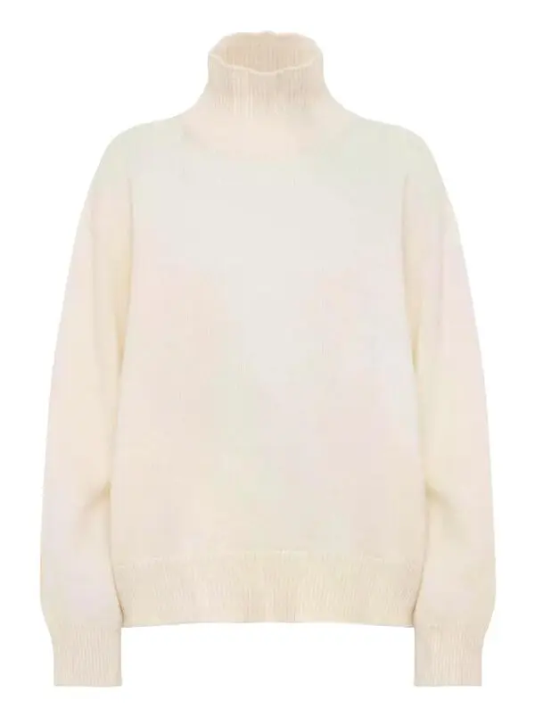 LANEUS Turtleneck Boxy Sweater - Neutrals