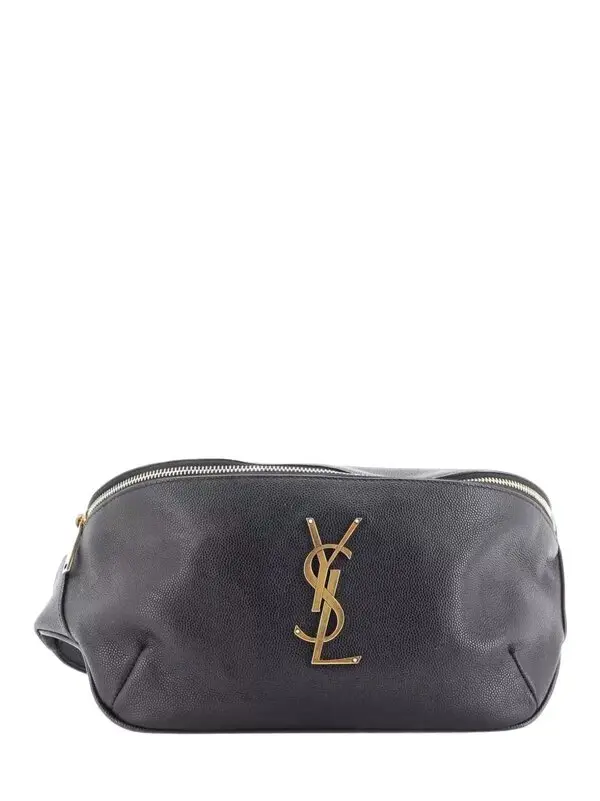 Saint Laurent Classic Monogram Leather Belt Bag - Black