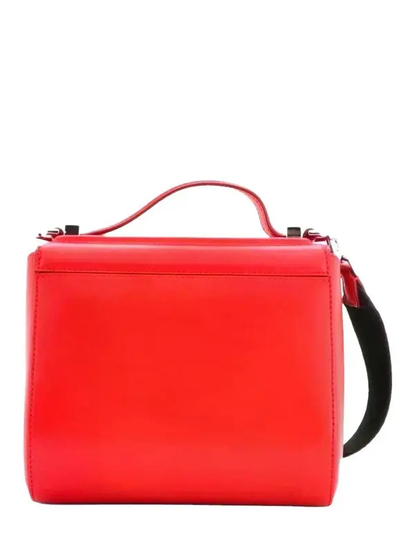 Givenchy Logo Strap Pandora Box Bag Leather Mini Crossbody Bag - Red