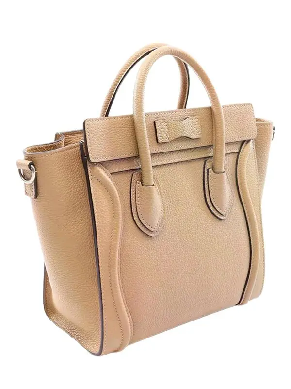 Celine 2000-2015 Nano Leather Luggage Tote Satchel - Neutrals