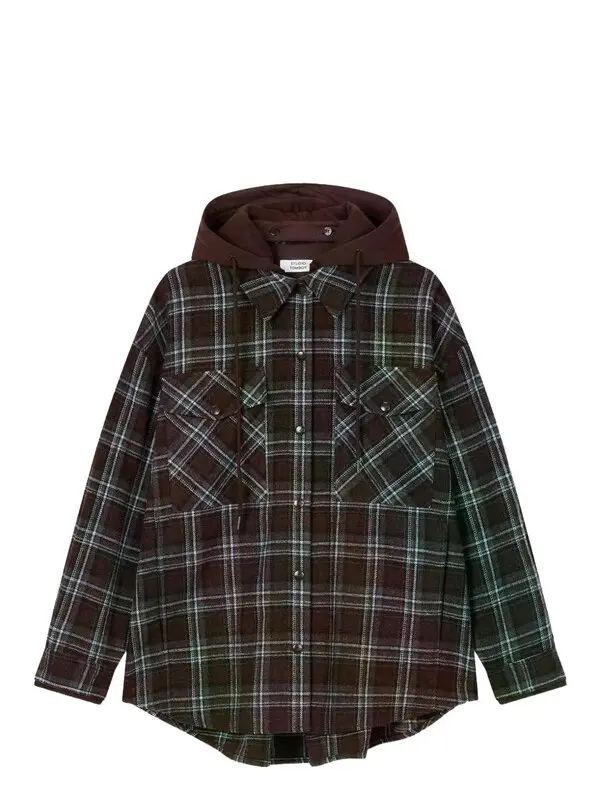 STUDIO TOMBOY Check-pattern Long-sleeve Shirt - Brown