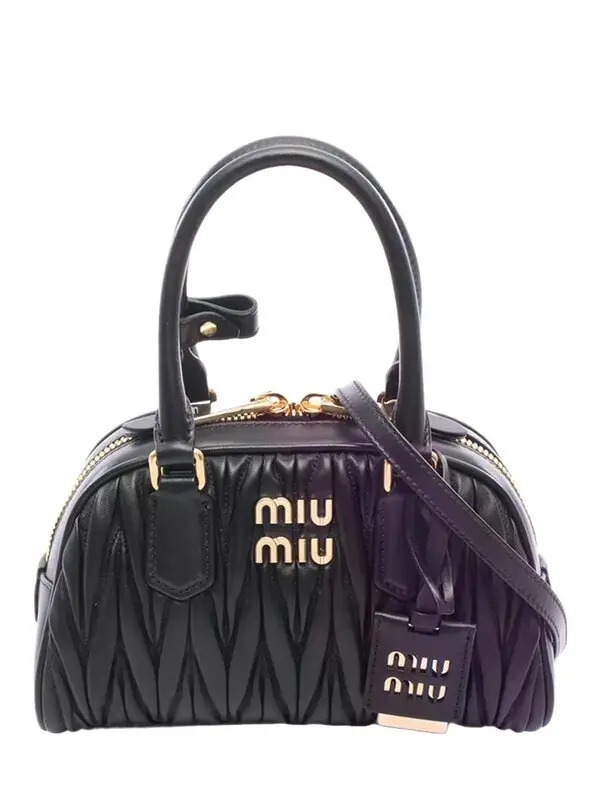 Miu Miu 2020-2026 Small Matelasse Nappa Arcadie Satchel - Black