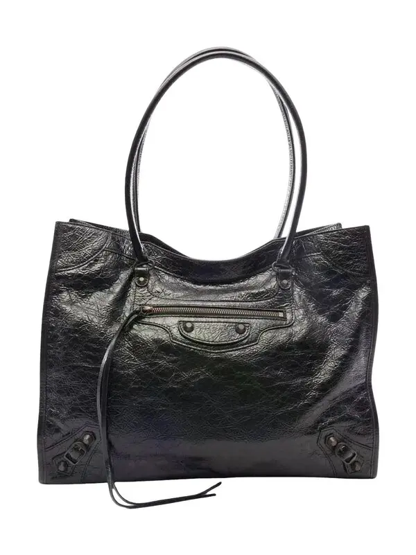 Balenciaga 2018-2026 Medium Lambskin Le City Tote Bag - Black