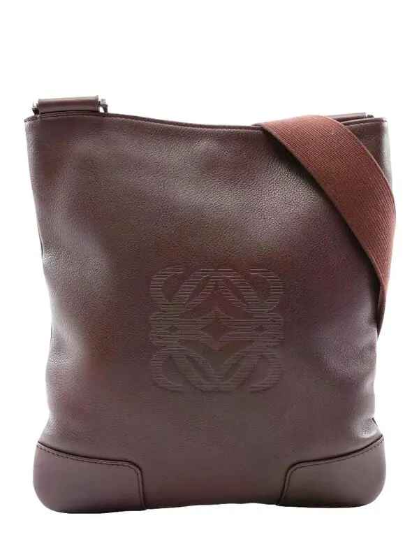 Loewe 2010-2026 Leather Anagram Crossbody Bag - Brown