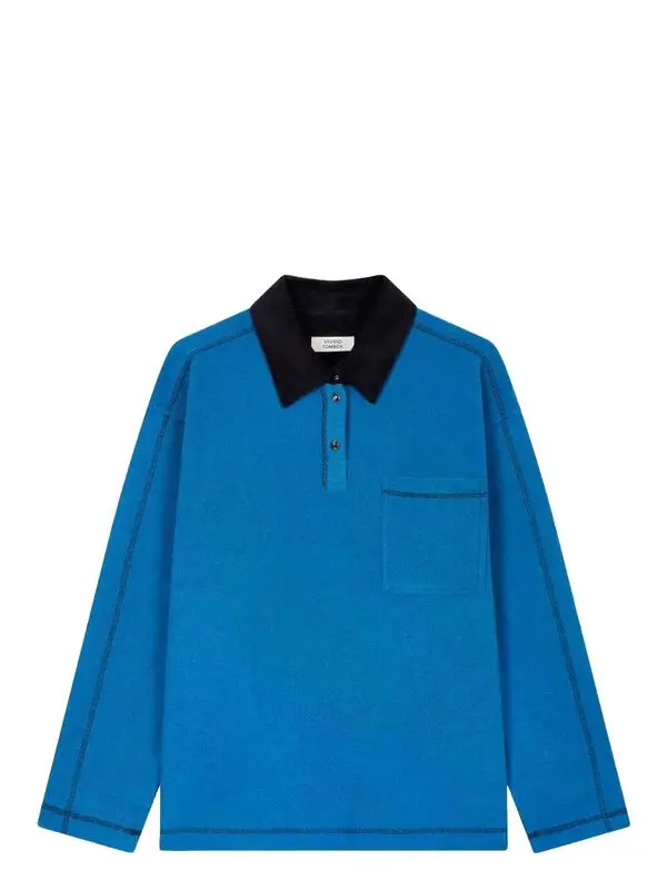 STUDIO TOMBOY Long-sleeve Polo Shirt - Blue