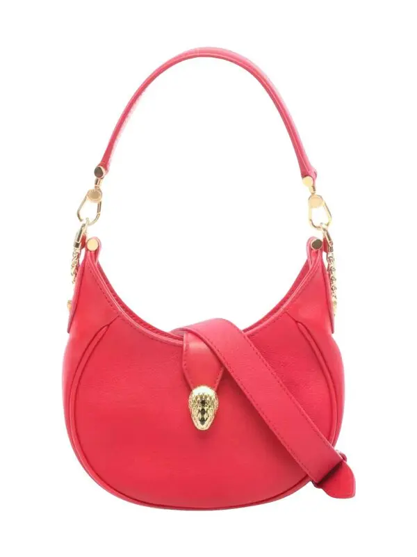 BVLGARI 2020-2026 Small Leather Serpenti Ellipse Satchel - Red