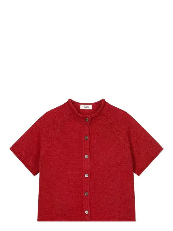 STUDIO TOMBOY Short-sleeved Cardigan - Red