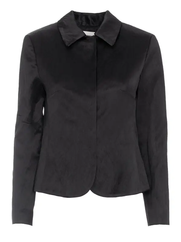 DES_PHEMMES Fitted Satin Blazer - Black
