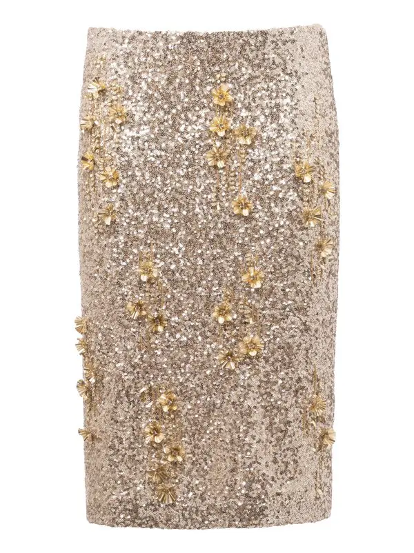 DES_PHEMMES Classic Embellished Midi Skirt - Multi