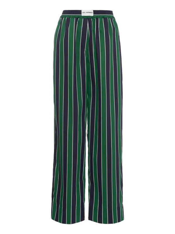 DES_PHEMMES Striped Satin Wide-leg Pants - Multi