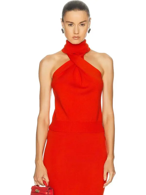 Monse Twist Front Top - Amaranth