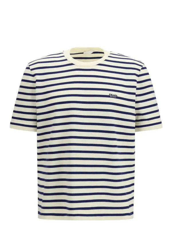 Prada Short-sleeve Cotton Sweater - Blue