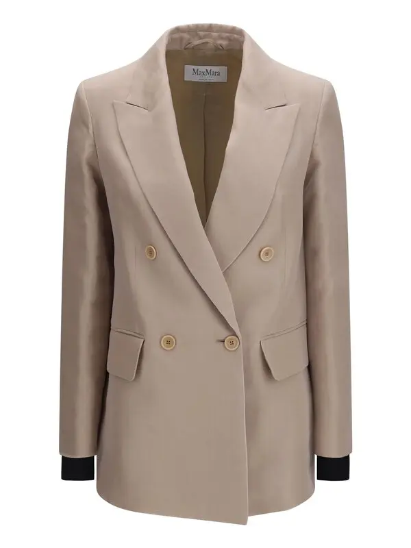Max Mara Feltro Silk Blazer - Cream