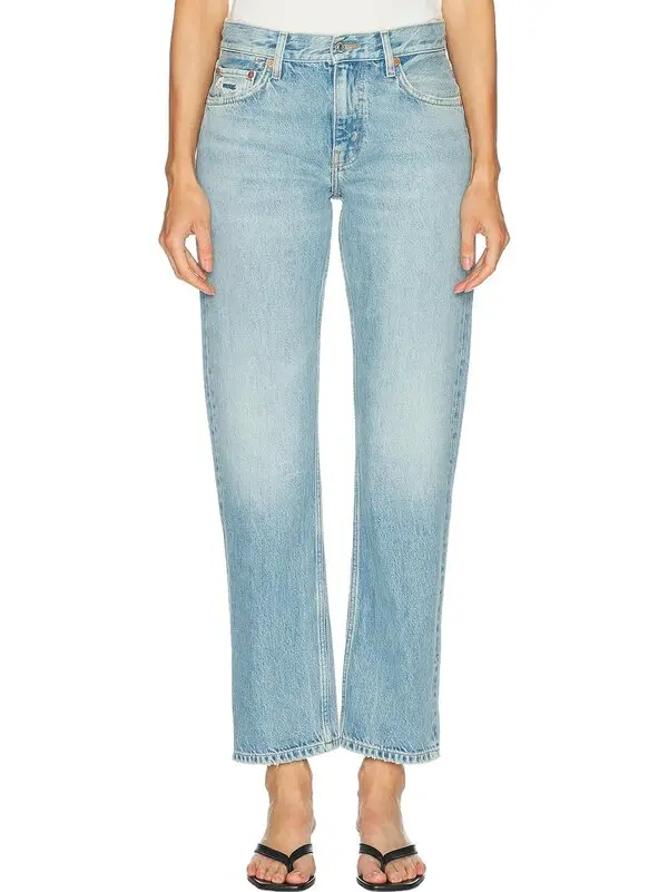RE/DONE Blondie Straight Leg Jeans In Blue - Worn Blue