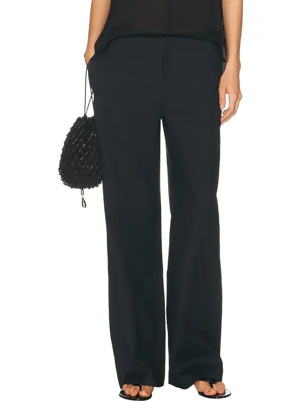 EAVES Ari Compact Suiting Pant In Beige - Black