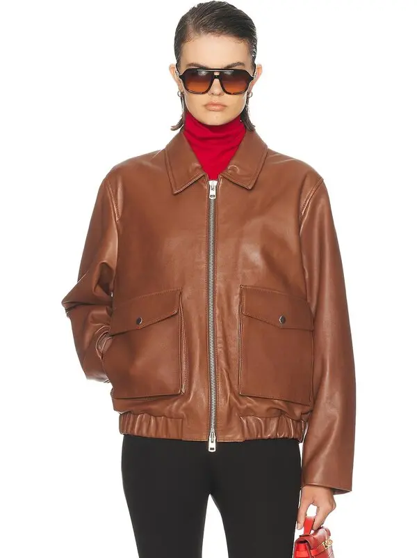 Citizens Of Humanity Zip Front Bomber Jacket - Praline