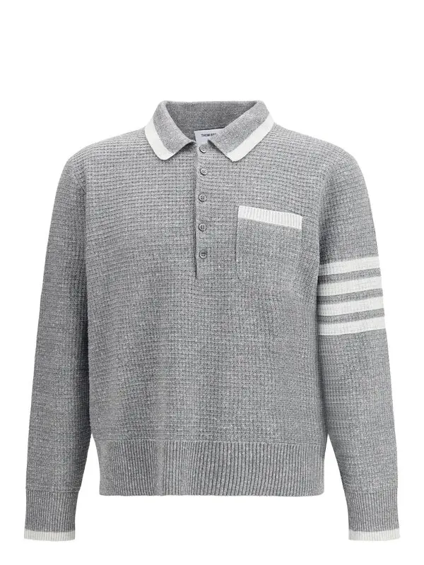 Thom Browne Knitted Polo Shirt - Gray