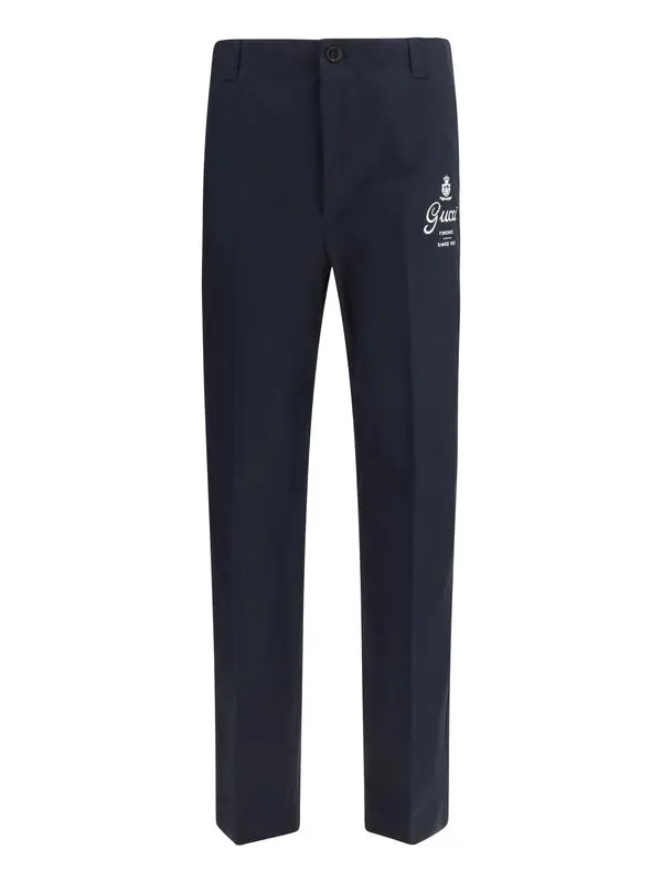 Gucci Compact Cotton Twill Pants - Blue