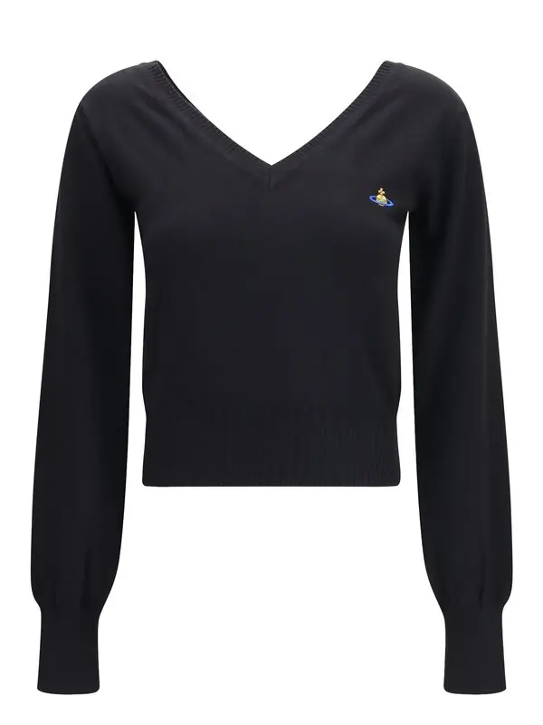 VIVIENNE WESTWOOD Beatrice V-neck Sweater - Black
