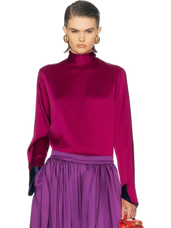 Stella McCartney Tie Back Satin Top - Dark Raspberry