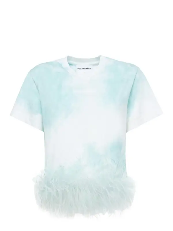 DES_PHEMMES Classic Feathered Cotton T-shirt - Multi