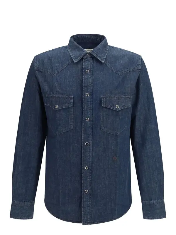 JACOB COHЁN R2 Western Cotton-denim Shirt - Blue