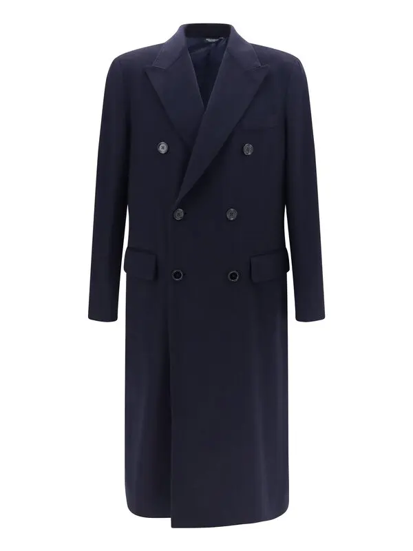 Dolce & Gabbana Double-breasted Wool Coat - Blue