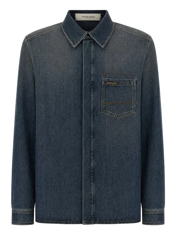 GOLDEN GOOSE Clothing Shirts - Blue