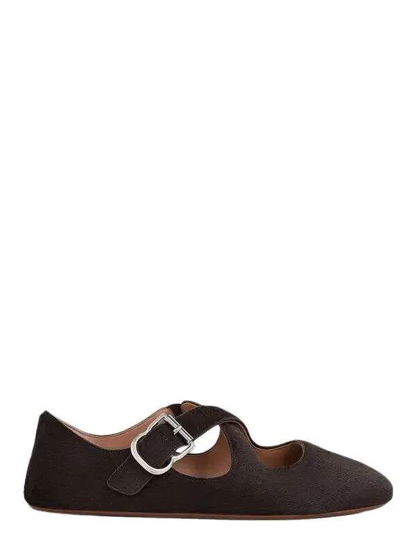 Alaïa Crossed Ponyskin Ballerinas - Multicolor