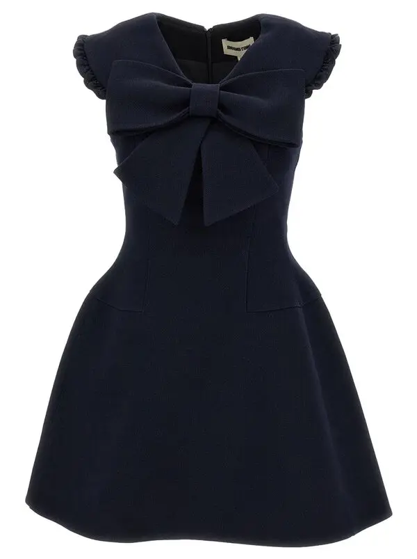 SHUSHU/TONG Abito Corto Con Grande Fiocco - Blu