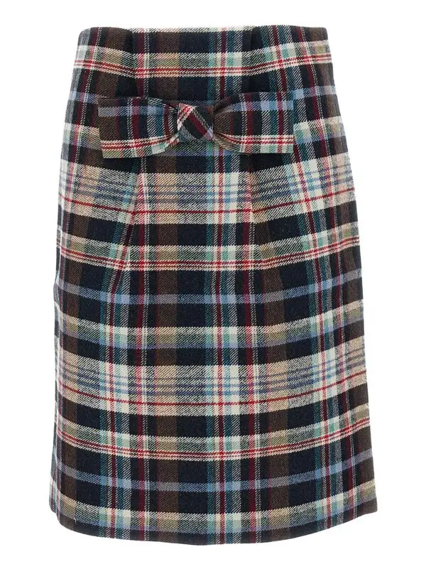 SHUSHU/TONG Gonna Midi Dritta Con Fiocco - Multicolore