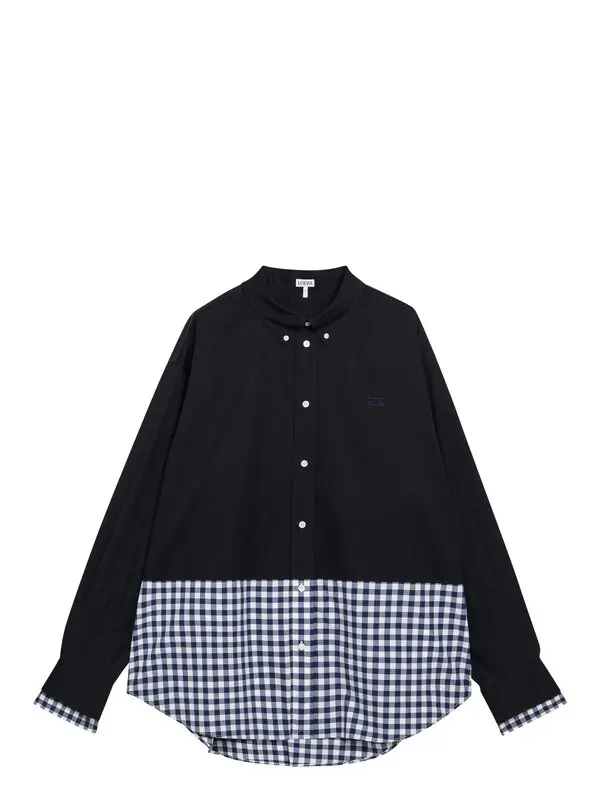 Loewe Navy Double-layer Cotton Shirt - Blue