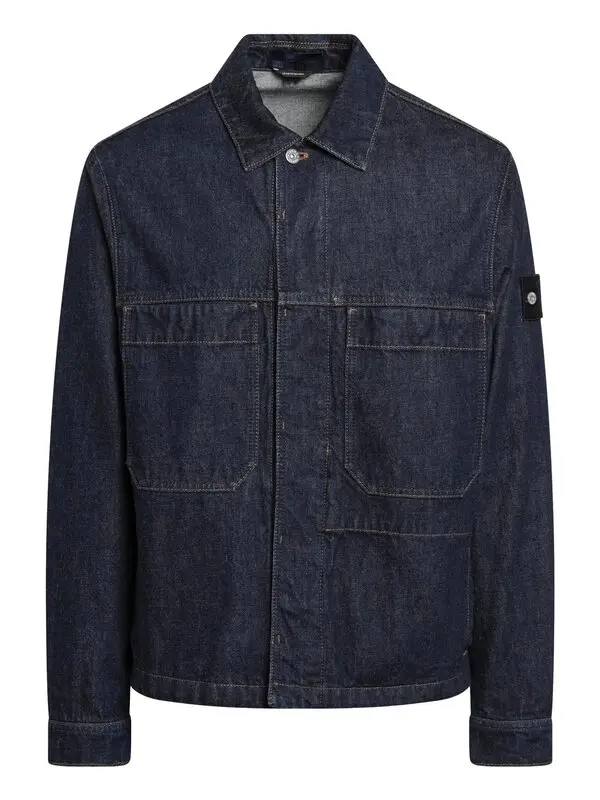 Stone Island Dark Denim Shirt Jacket - Blue
