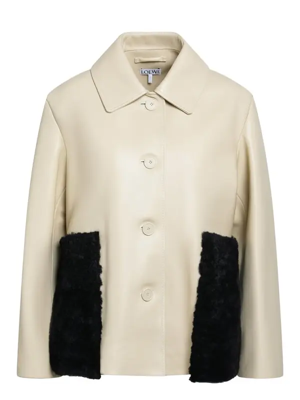 Loewe Light /black Lambskin Nappa Leather Jacket - Yellow