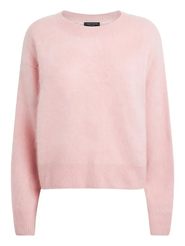 Rag & Bone Brushed Cashmere Jada Crewneck Sweater - Pink