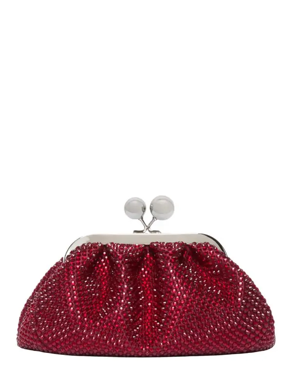 Max Mara Embellished Pasticcino Clutch Bag - Red