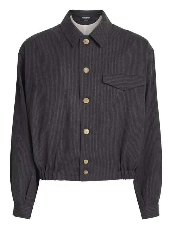 Jacquemus Wool Cubano Overshirt - Grey