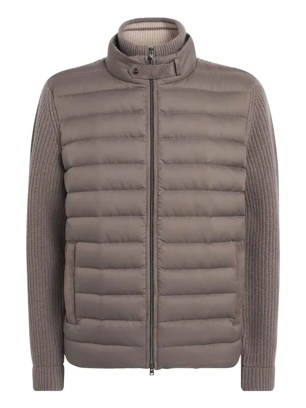 Herno Wool Quilted Hybrid Jacket - Brown