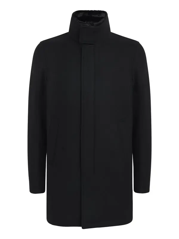 Herno Virgin Wool-blend Car Coat - Black