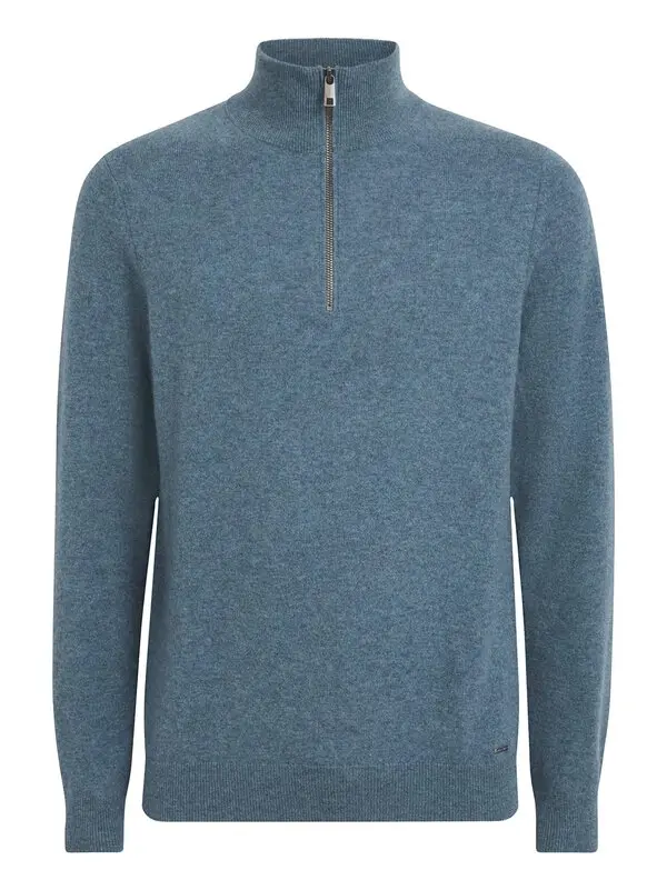 Falke Cashmere Zip-up Sweater - Blue