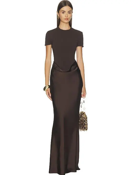 ROTATE BY BIRGER CHRISTENSEN Hailey Dress In Brown - Mole