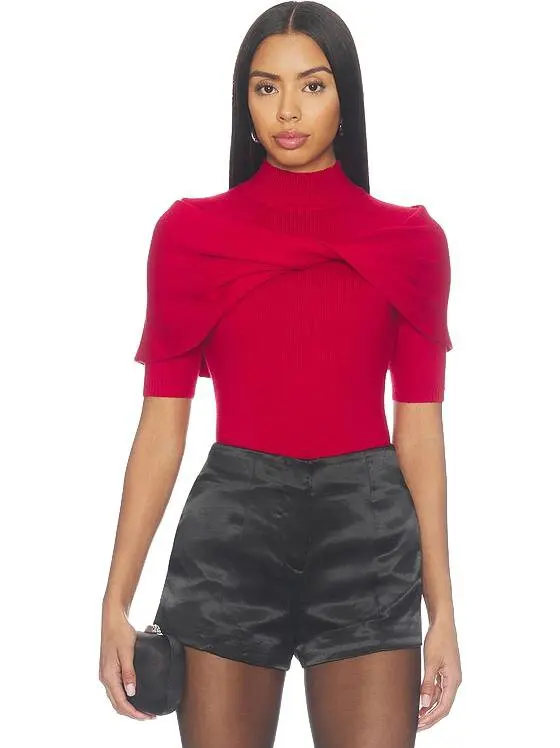LOVERS AND FRIENDS Emmah Twist Front Sweater - Red