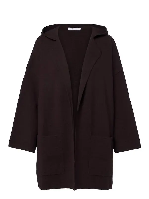 Max Mara Hooded Wool And Cashmere Cardigan - Brown