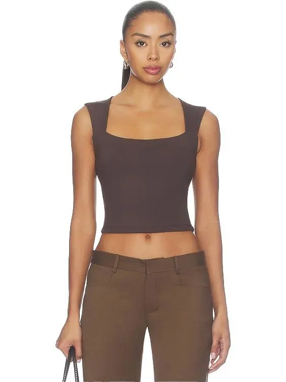 Susana Monaco Open Front Tank In Brown - Java