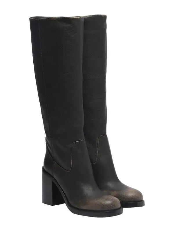 Paris Texas Alexandra Leather Knee-high Boots - Black