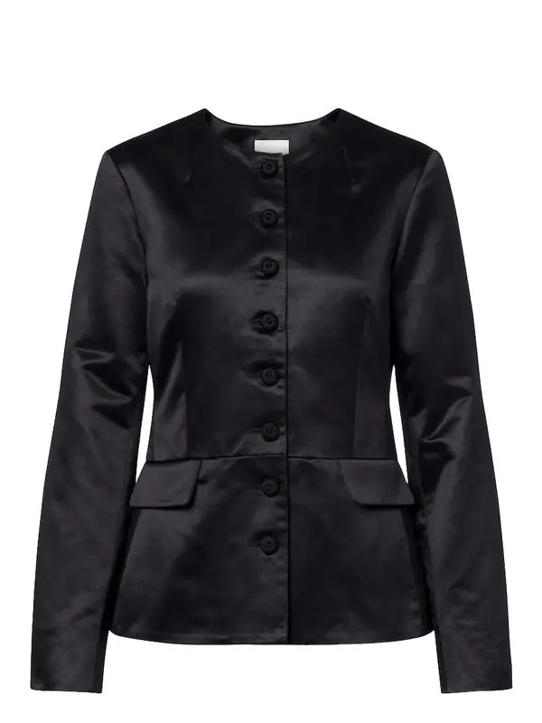 Posse Verity Cotton And Silk Satin Jacket - Black