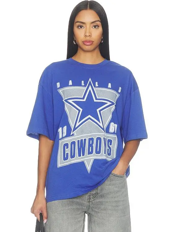 Junk Food Cowboys Oversized Tee In Blue - Royal