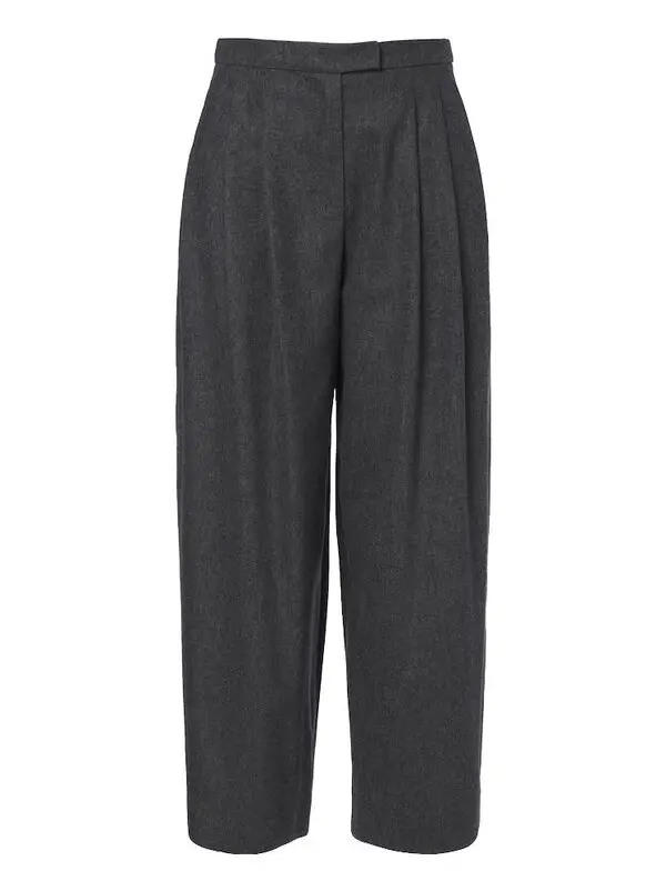 Max Mara Pleated Wool Wide-leg Pants - Grey