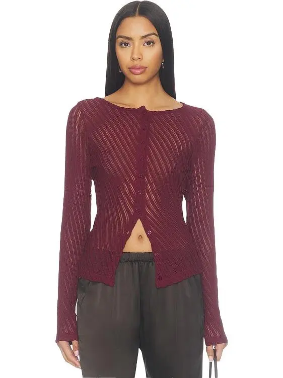 SNDYS. Norah Cardigan In Burgundy - Cherry